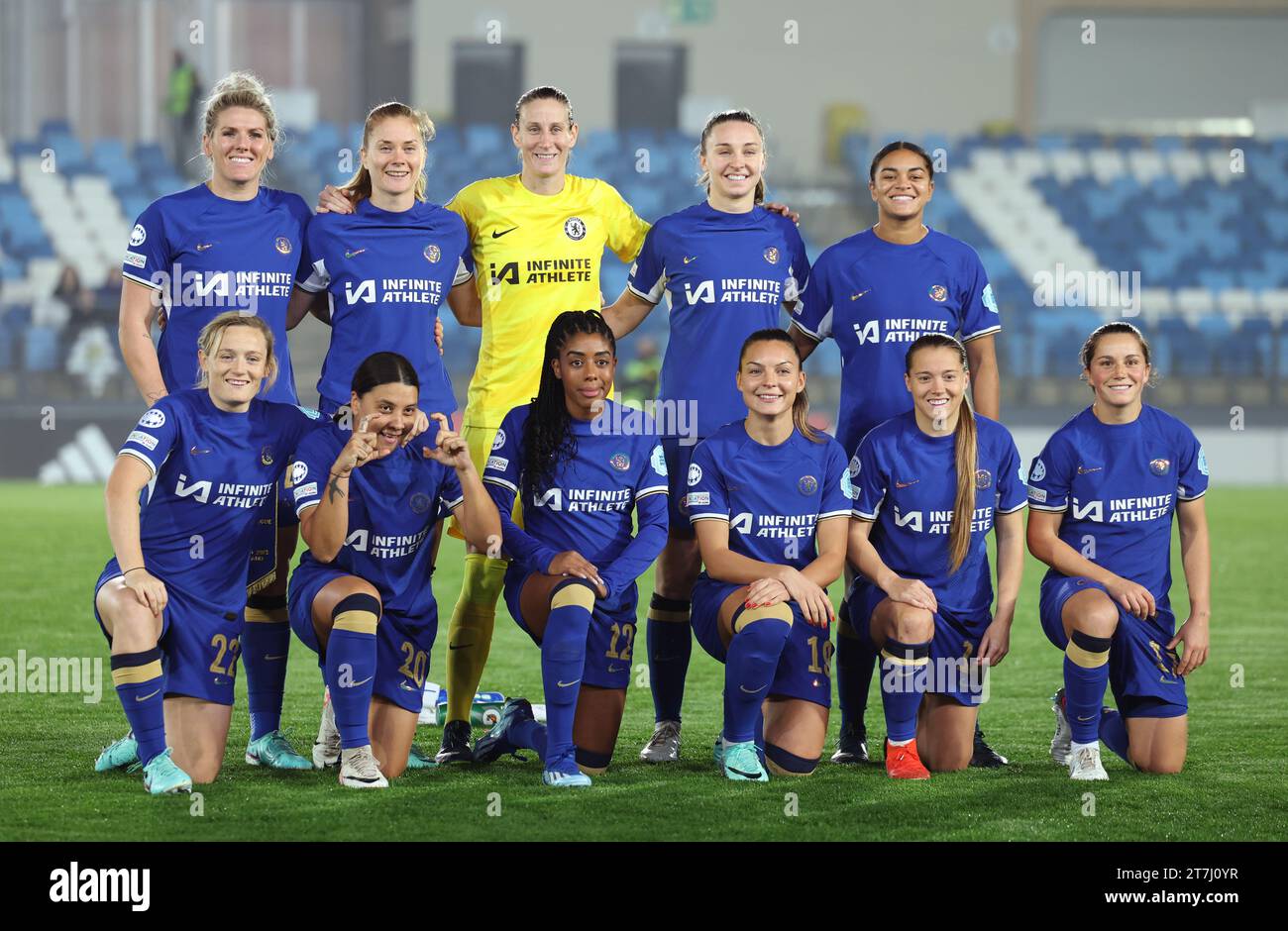 Chelsea players, back row, from left, Mille Bright, Sjoeke Nusken, Ann ...