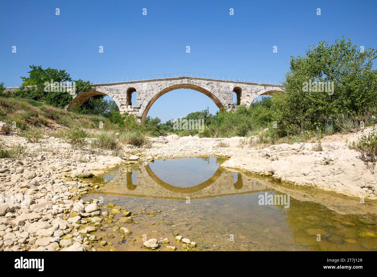 The ancient Roman bridge “Pont Julien” is located south of Roussillon ...