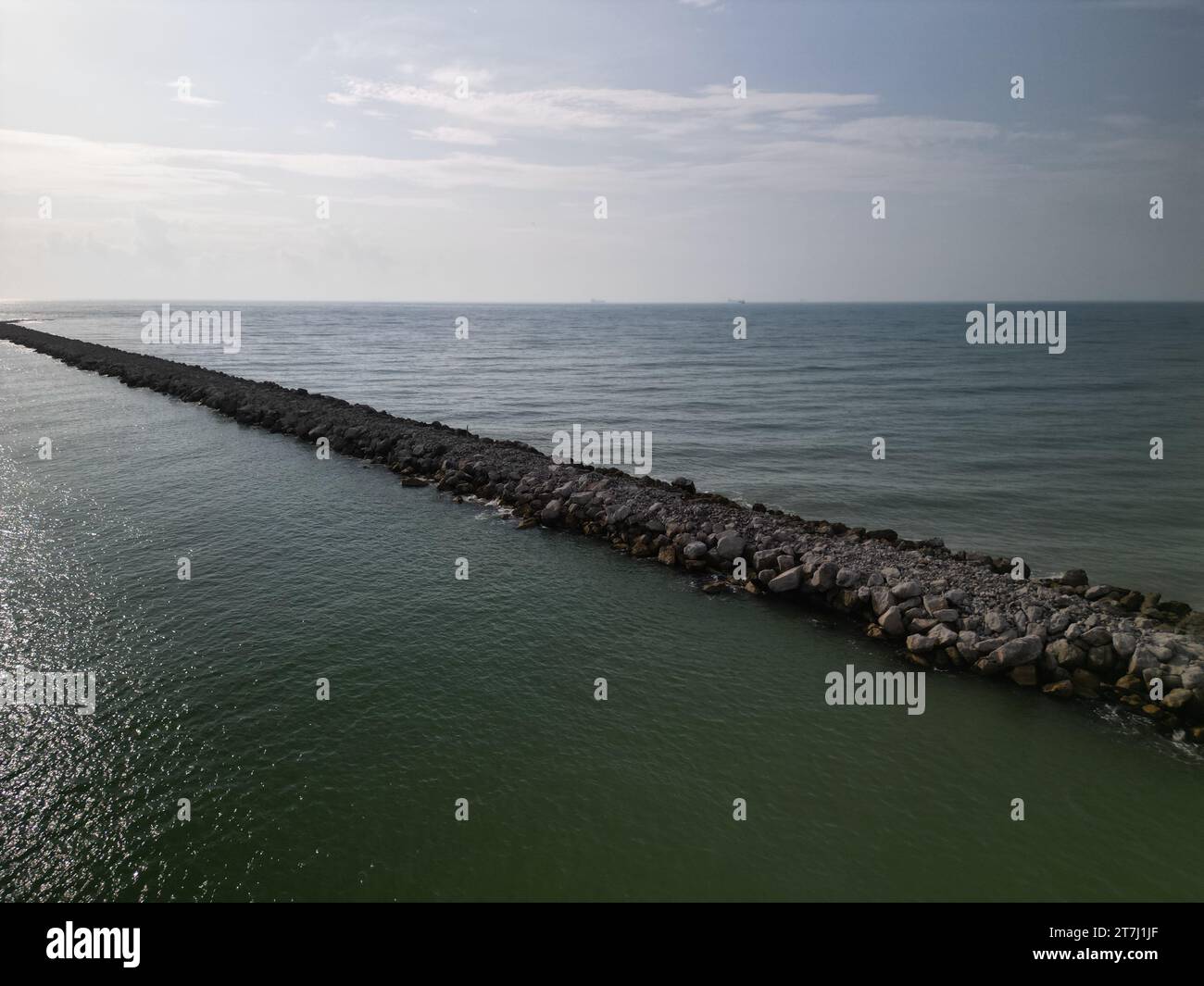 An aerial view of sunrise on the Miramar beach at Tampico, Tamaulipas ...