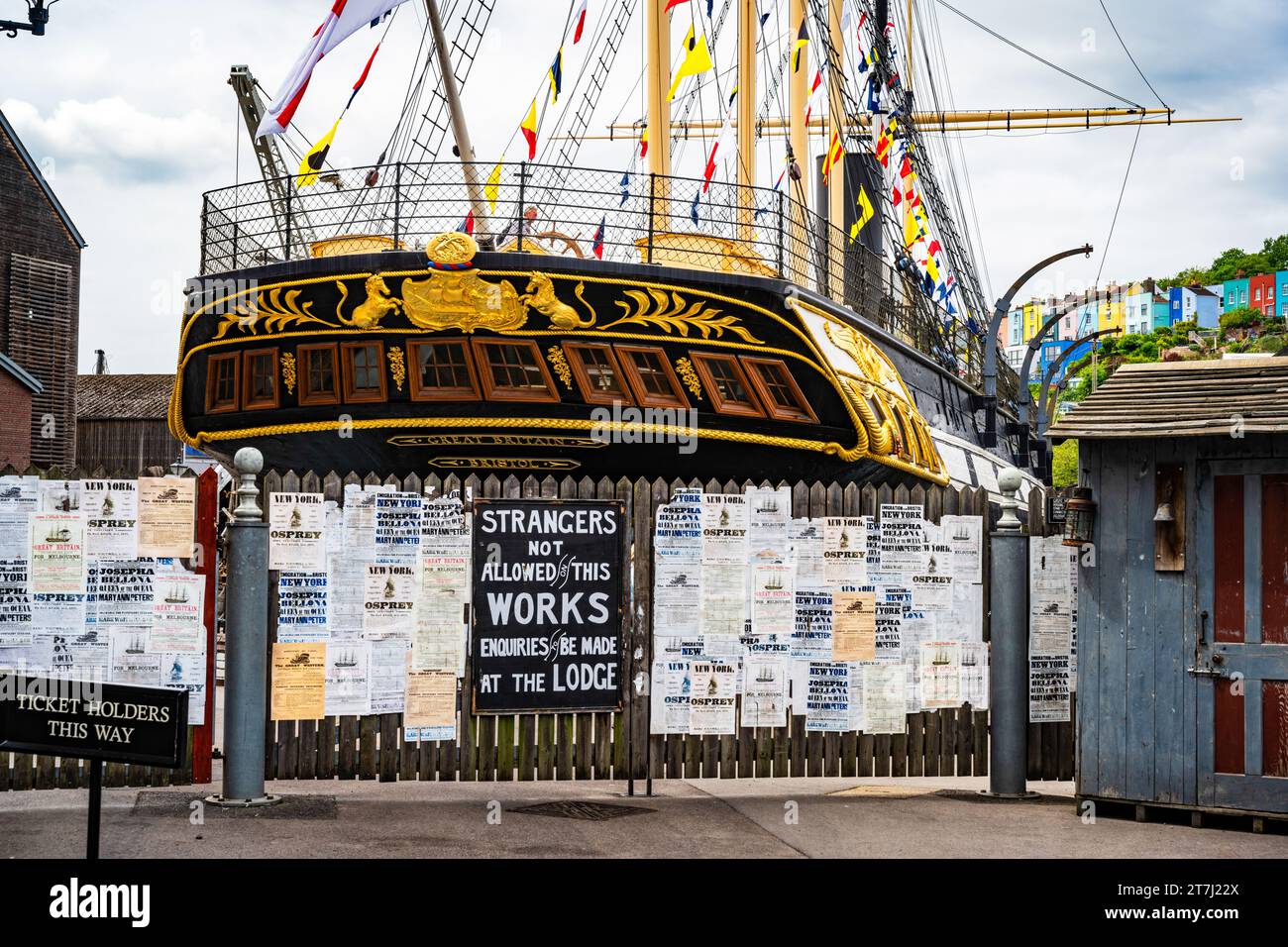 The stern of Brunel's iron ship, SS Great Britain, a museum ship, in ...