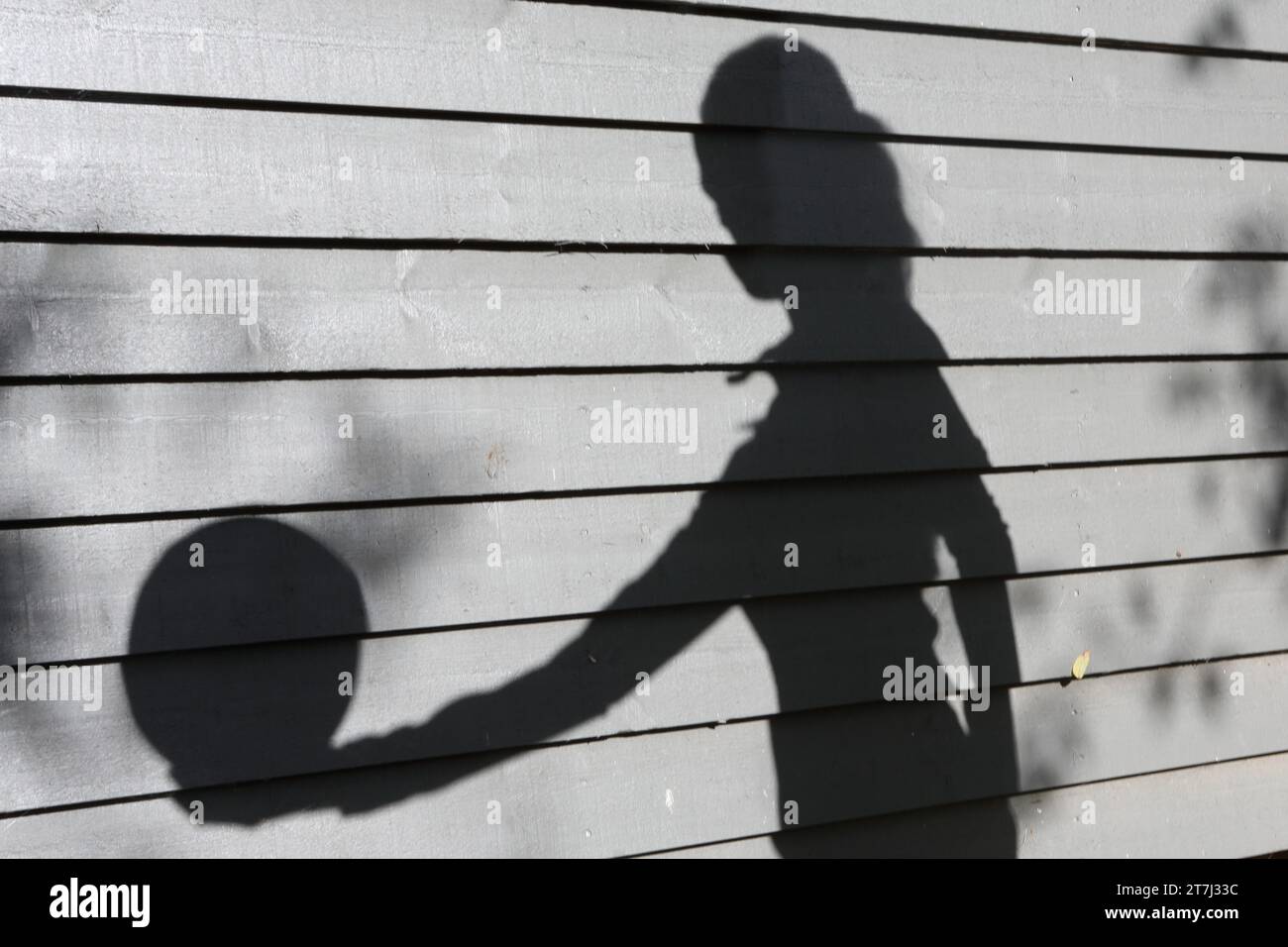 Teenage girl shadow of her holding volleyball Stock Photo - Alamy