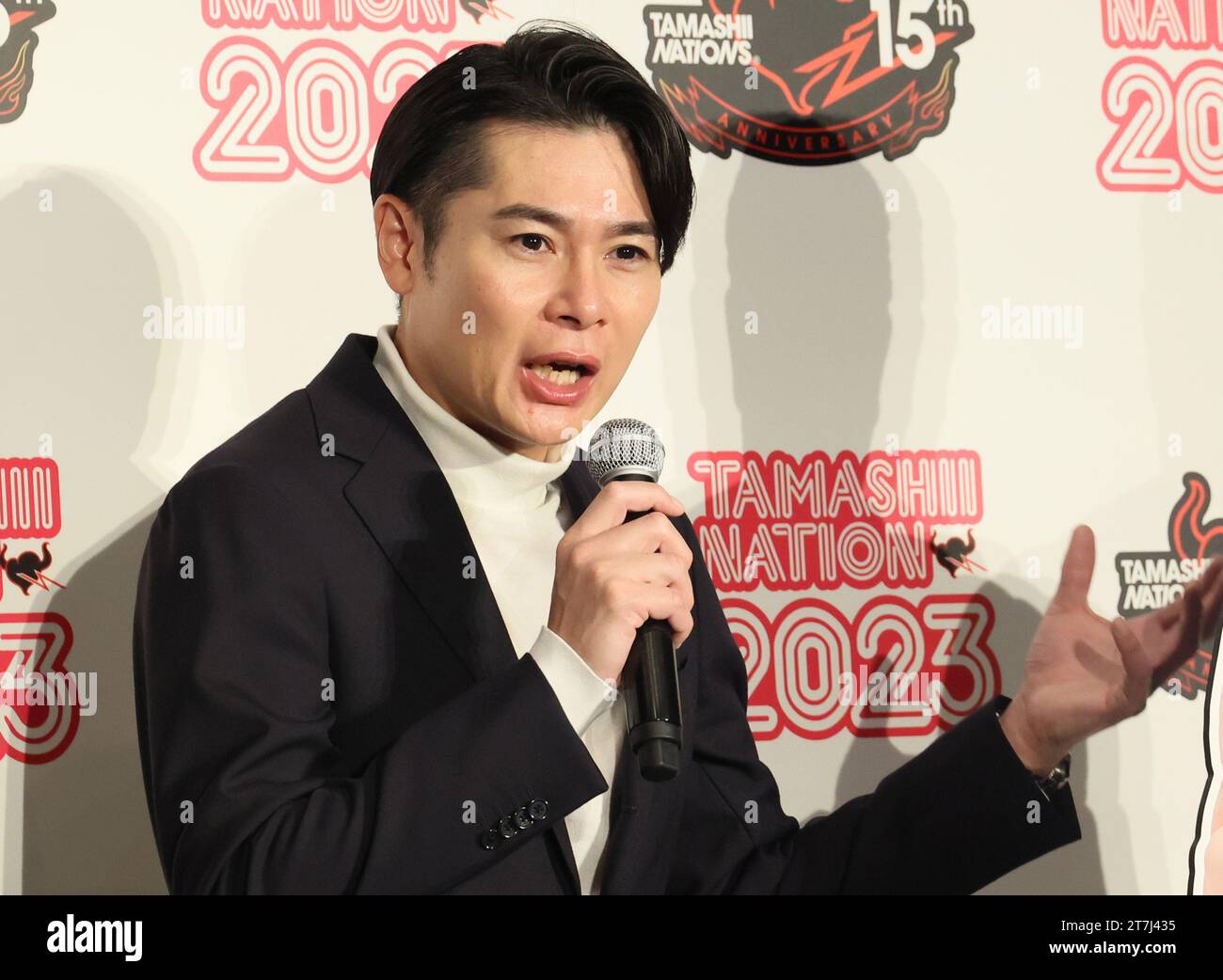 Tokyo, Japan. 16th Nov, 2023. Japanese comedy duo Heisei Nobushi Kobushi member Takashi ...