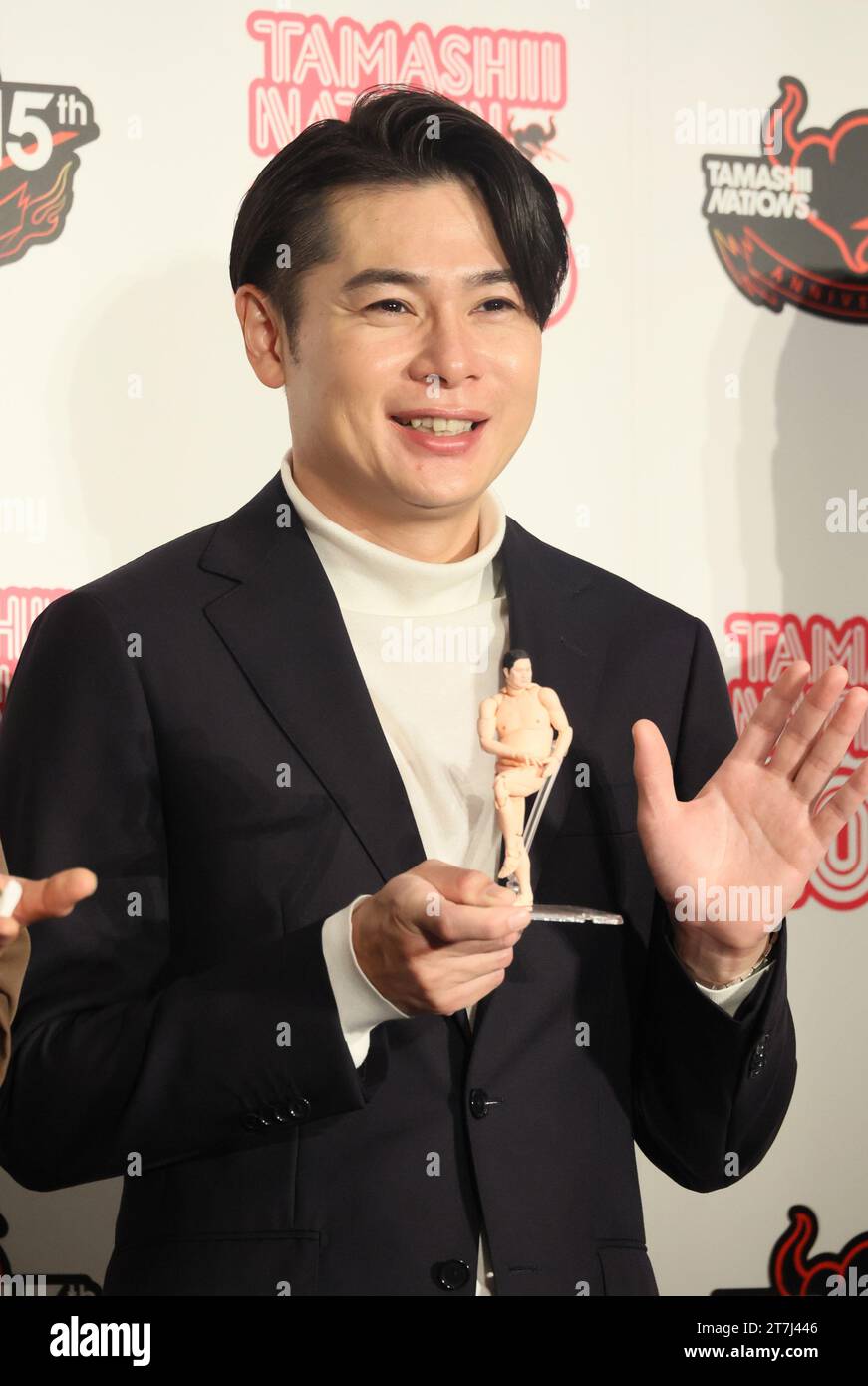 Tokyo, Japan. 16th Nov, 2023. Japanese comedy duo Heisei Nobushi Kobushi member Takashi ...