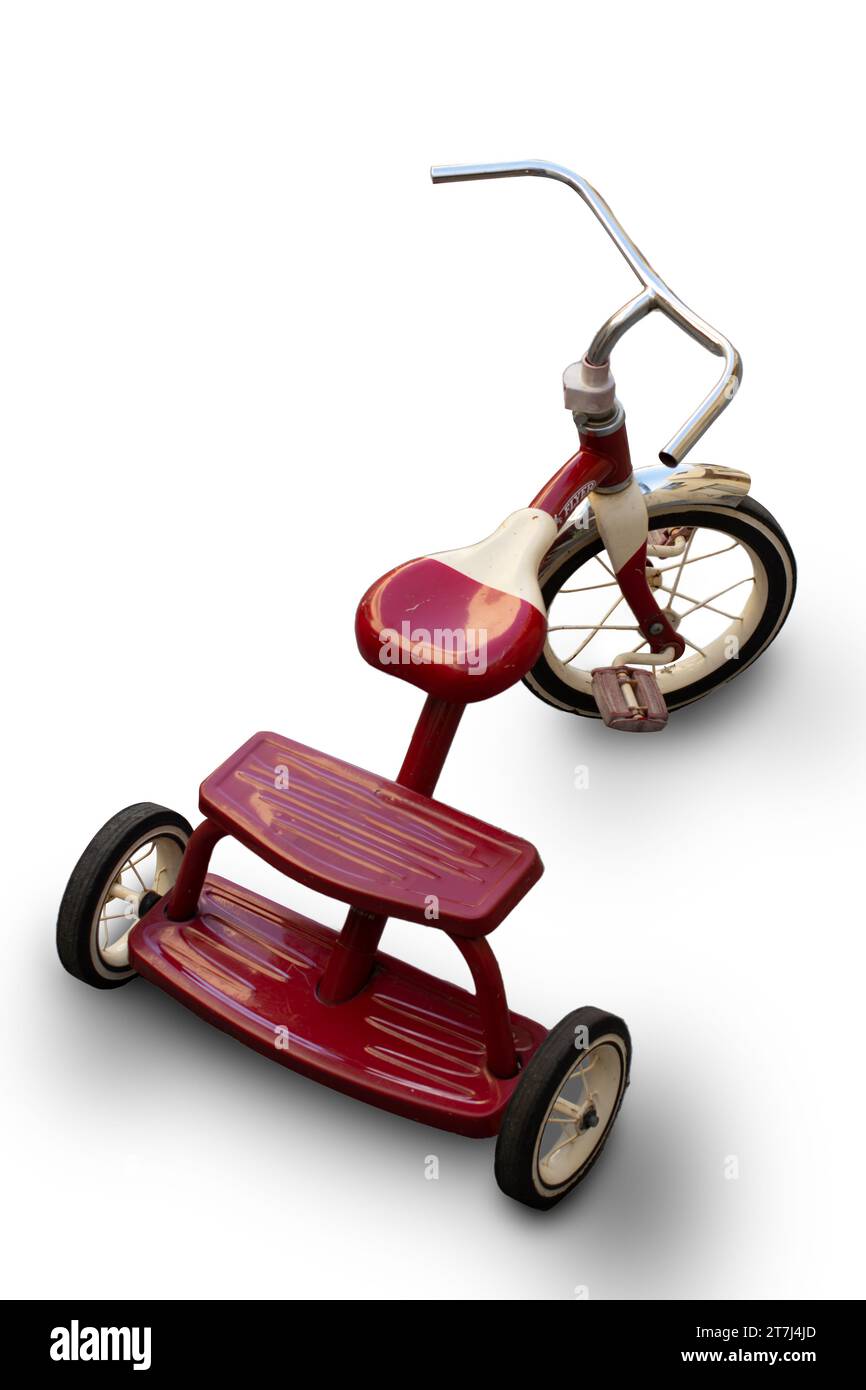 Vintage red tricycle Cut Out Stock Images & Pictures - Alamy