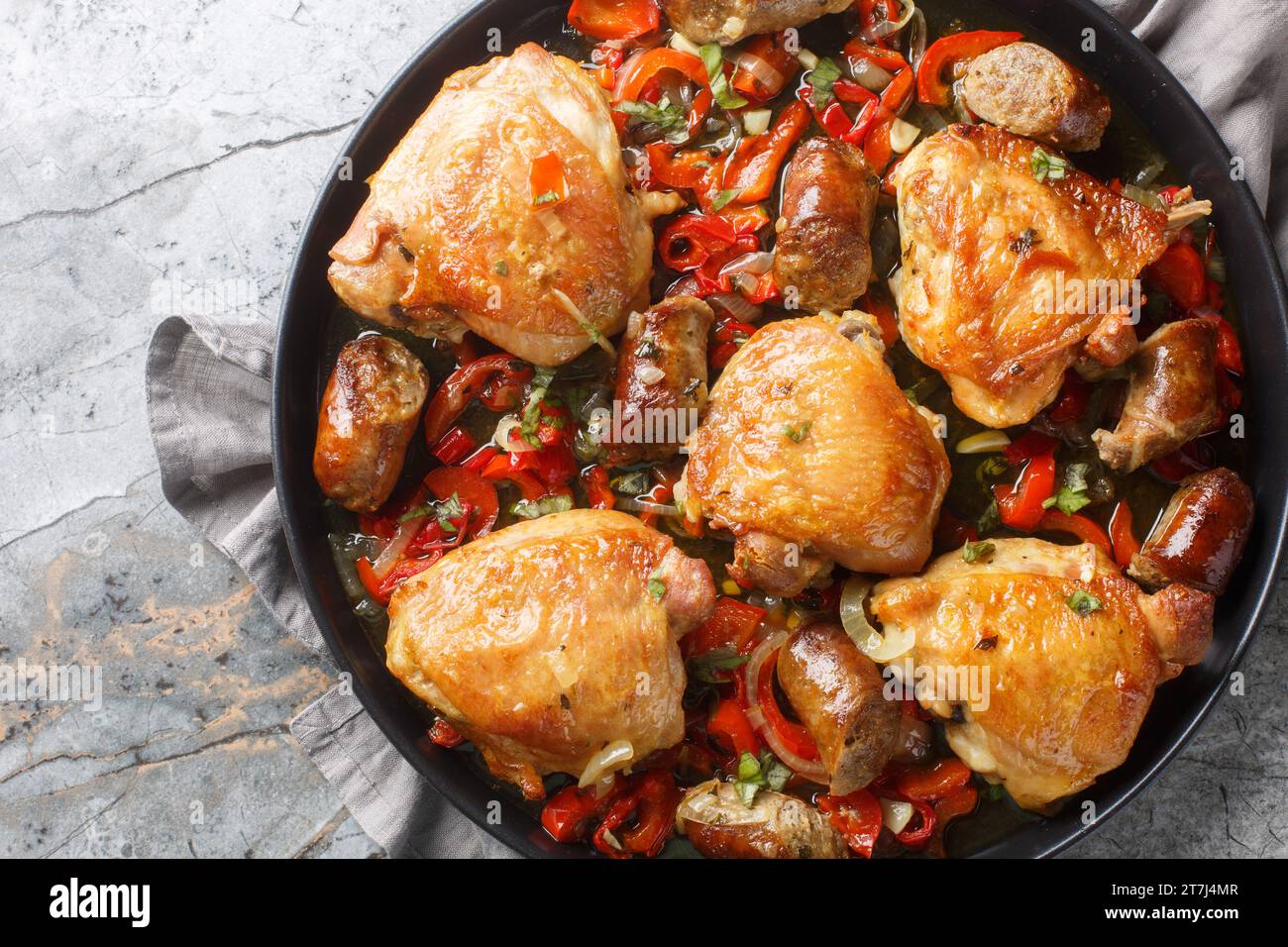 Chicken Scarpariello classic that combines chicken, onion, sausage, and ...