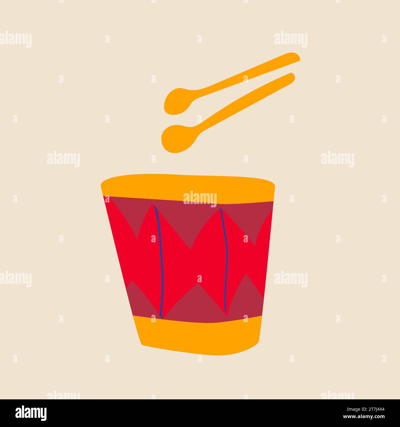 simple red drum - vector cartoon illustration Stock Vector Image & Art ...