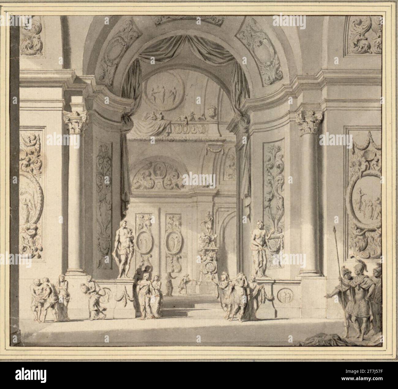 Jacques de Rode Baroque temple hall with Kaisergrabmal and Antic ...