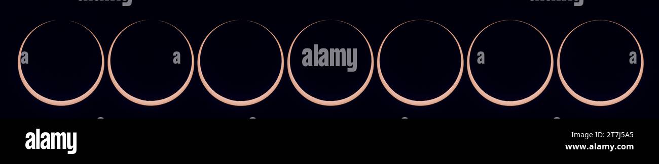 The October 14, 2023 annular solar eclipse, in a series of images ...