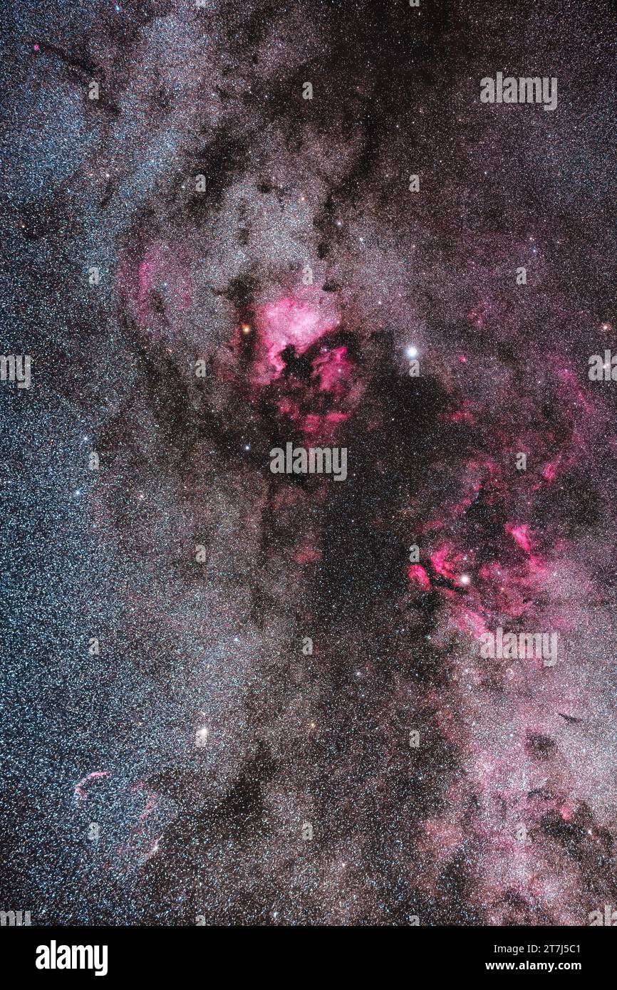 This frames the rich assortment of bright and dark nebulas in northern ...