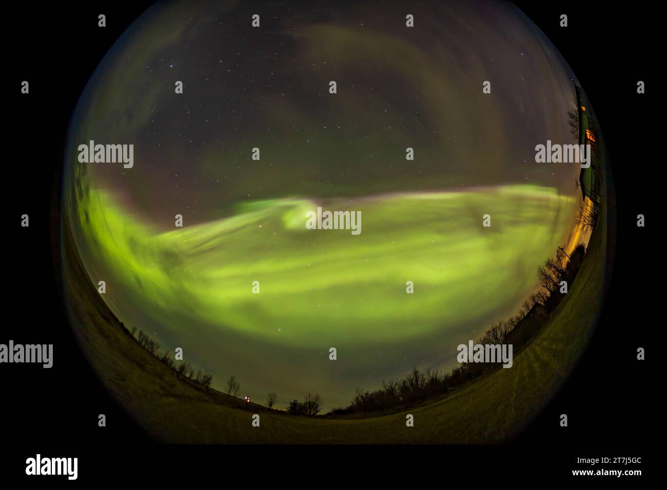 A fish-eye 360° view of the Great April Aurora of April 23, 2023, from ...