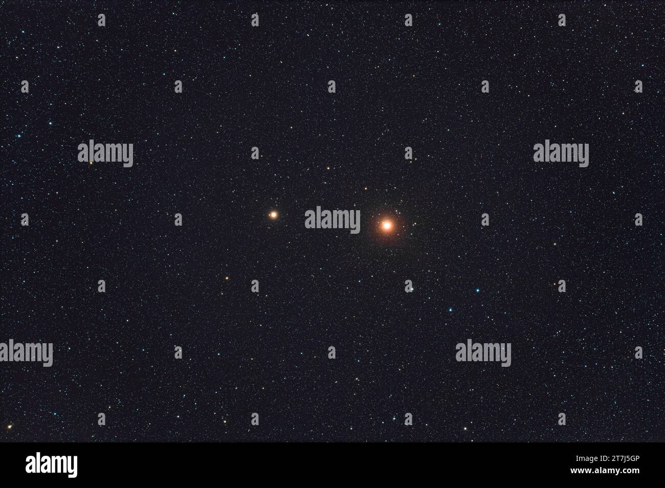 This is Mars (at right) near the orange giant star Mebsuta, aka Epsilon ...