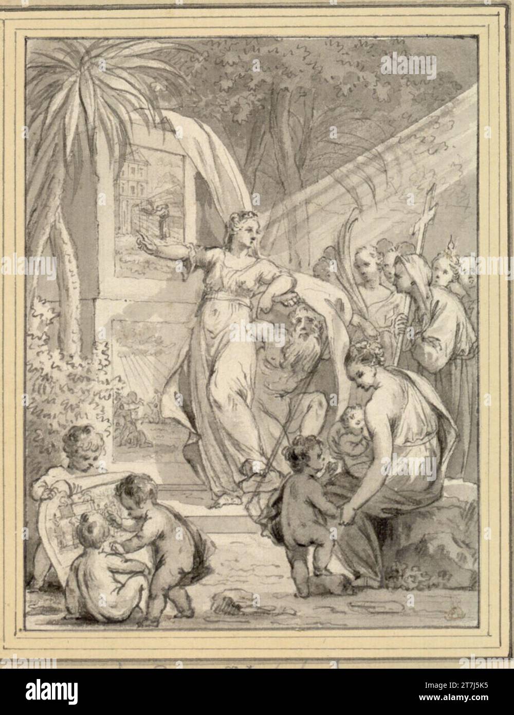 Reinier Vinkeles Allegory of faith (allegorical figures in an ...