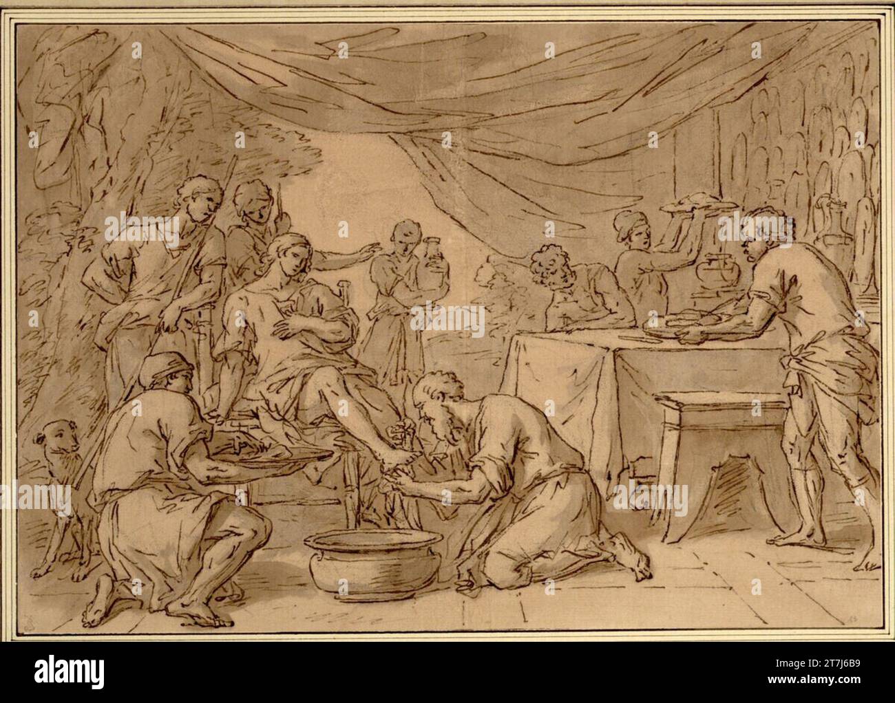 Étienne Parrocel Abraham offers his hospitality to the three angels ...