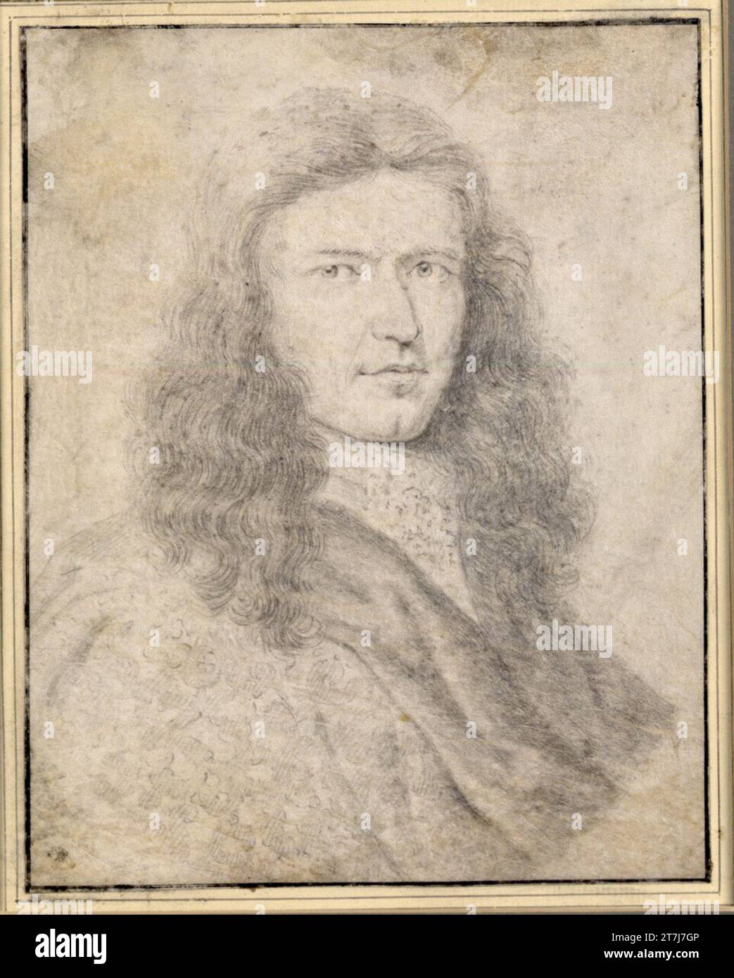 Robert Nanteuil Portrait of a nobleman (Jean-Baptiste Colbert?). Black ...