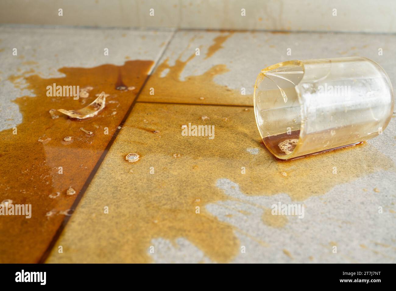 Broken Glass Cup On Floor