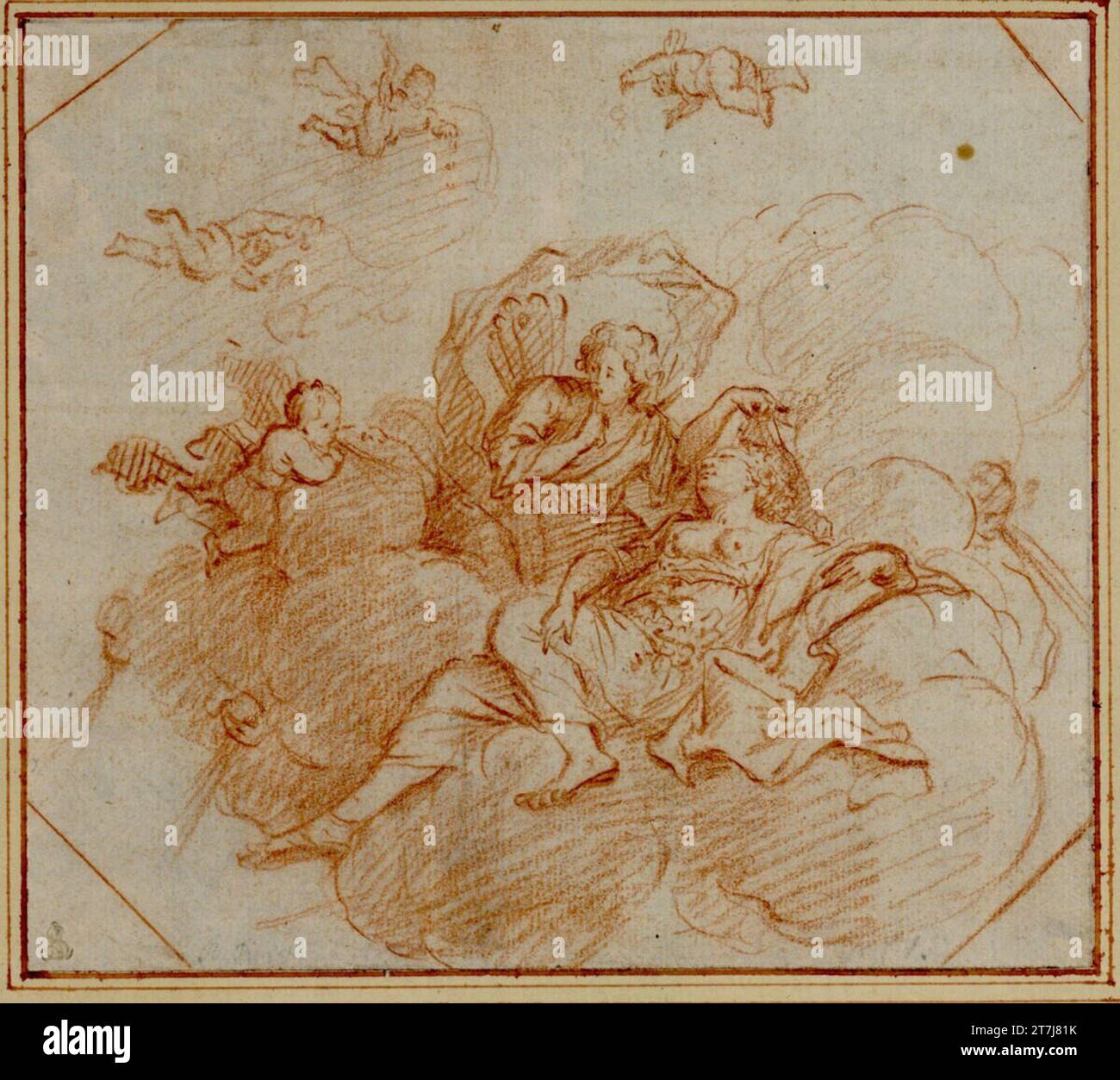 Bernard Picart Zephyr and Flora. Red Chalk Stock Photo - Alamy