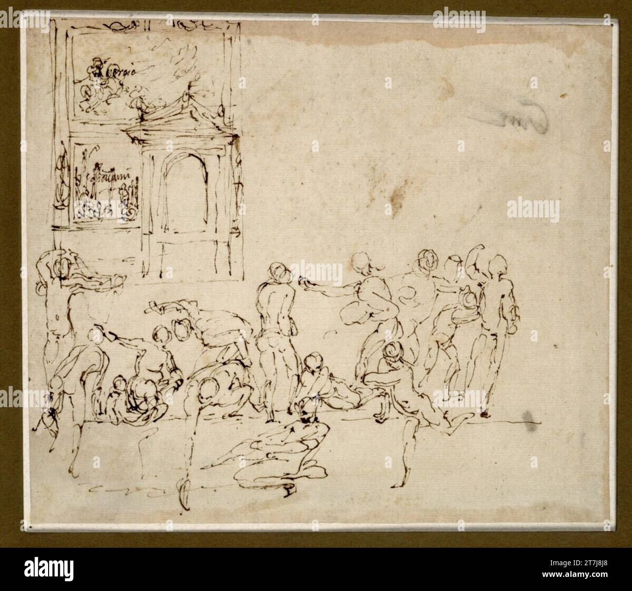 Piero Buonaccorsi gen. Perino del Vaga Study sheet. (Pickground overall ...