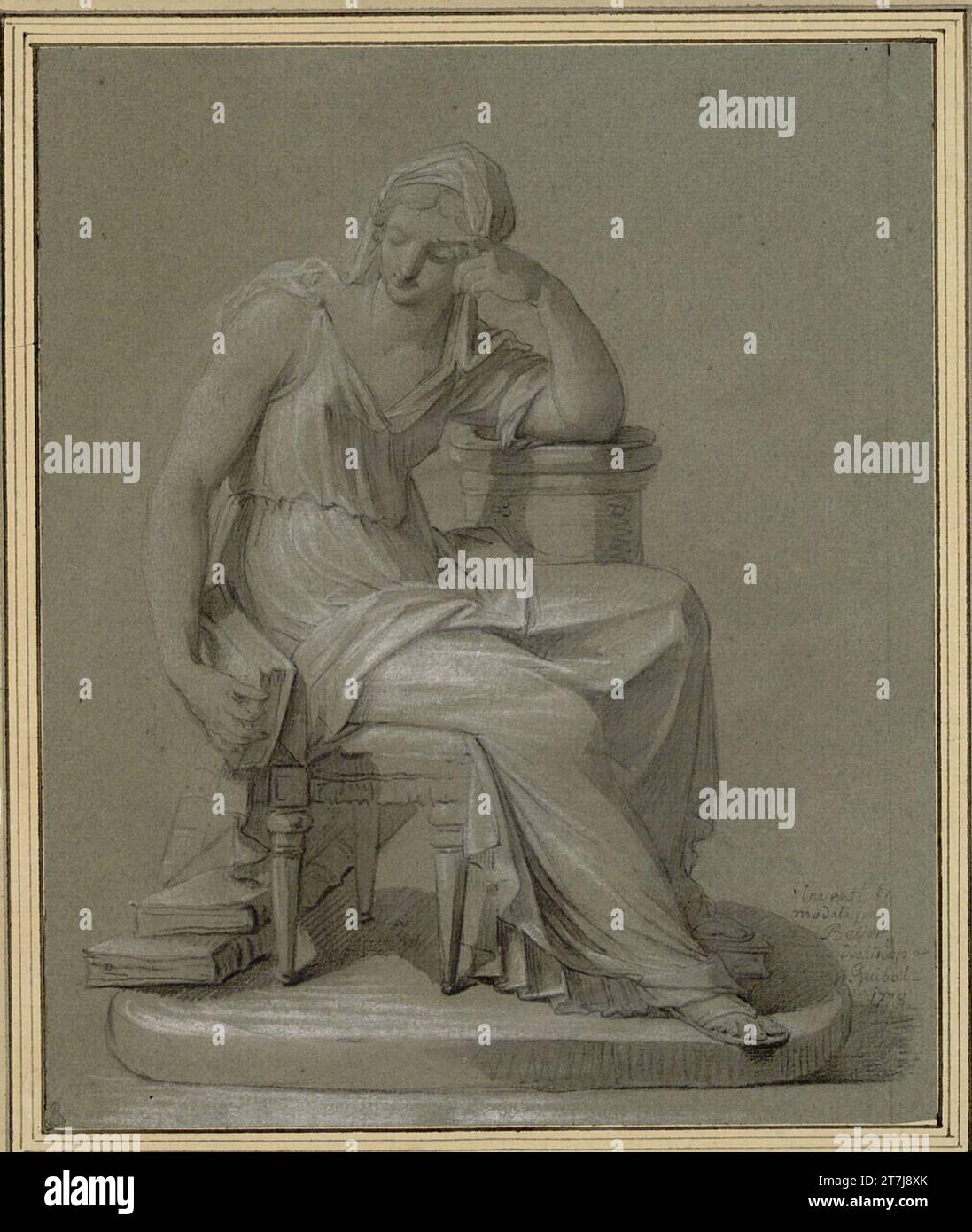 Nicolas Guibal Sitting woman (the scholarship?) After a porcelain model ...