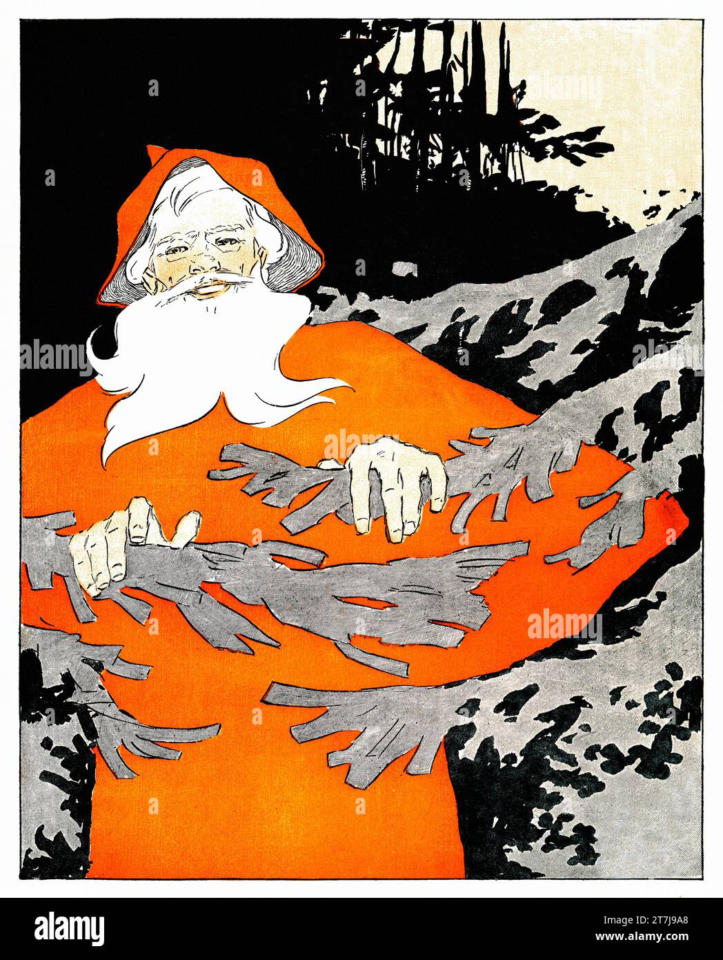 Vintage Christmas print in high resolution by Edward Penfield. Original ...