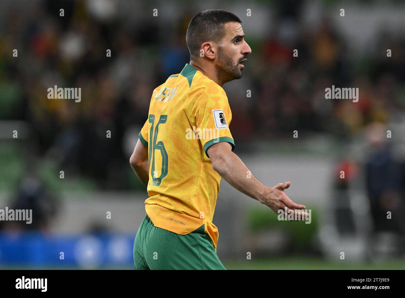 MELBOURNE, AUSTRALIA 16th November 2023. Pictured: Australian defender ...