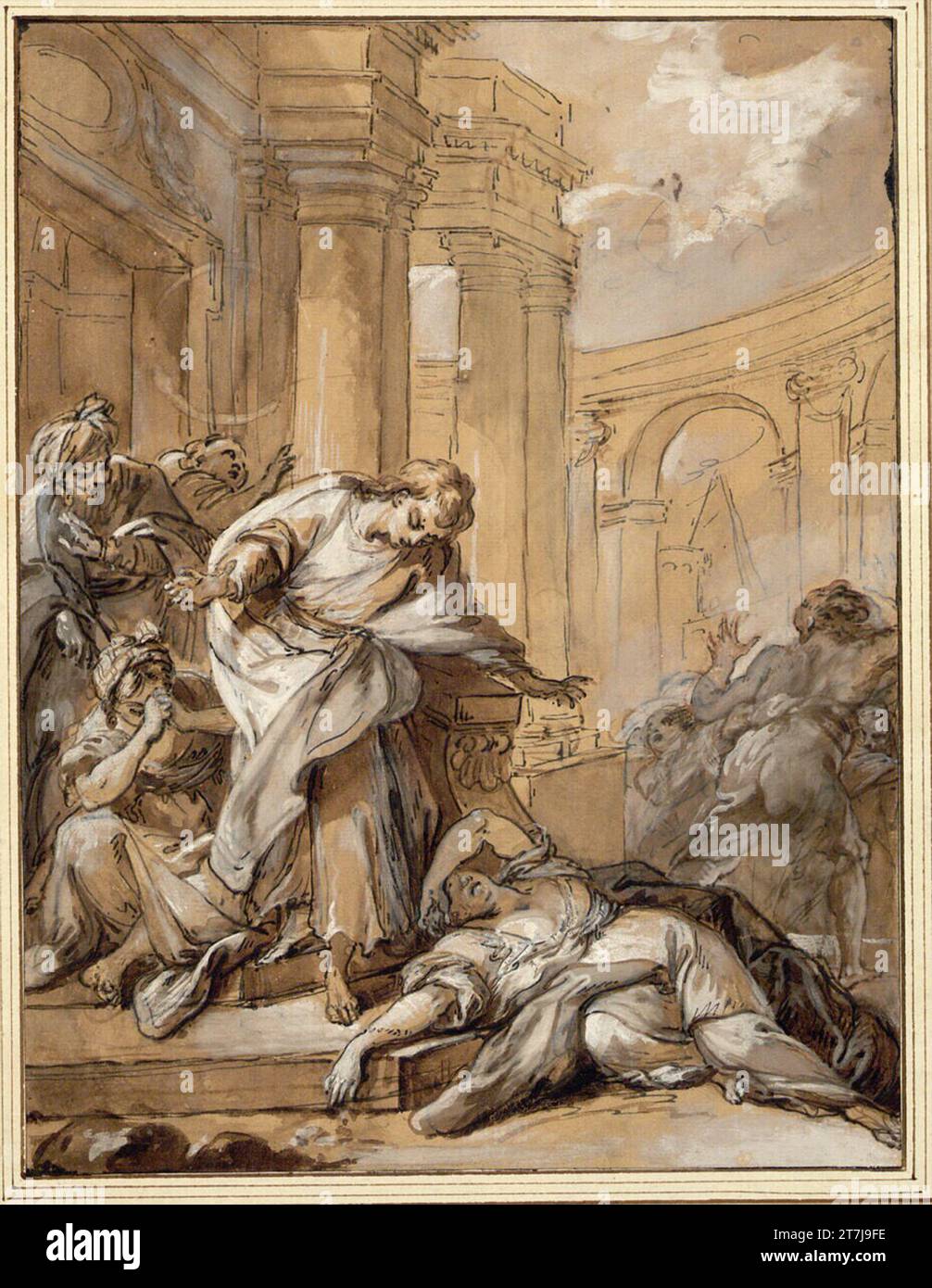 Joseph Celony d.J. Der Toder Saphira (Saphire's mort). Feder, Bister ...