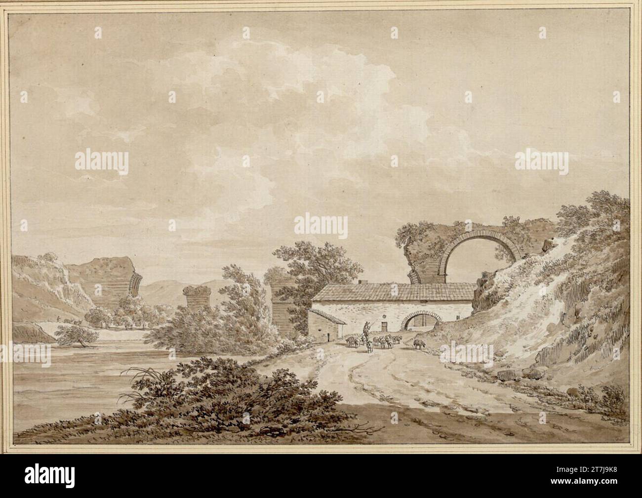 Daniel Dupré The remains of the Augustinian bridge near Narni. Lead ...