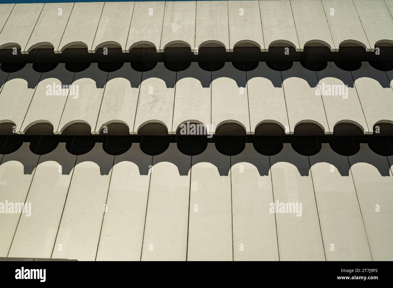 A unique building exterior consisting of rows of tubes in Manhattan New ...