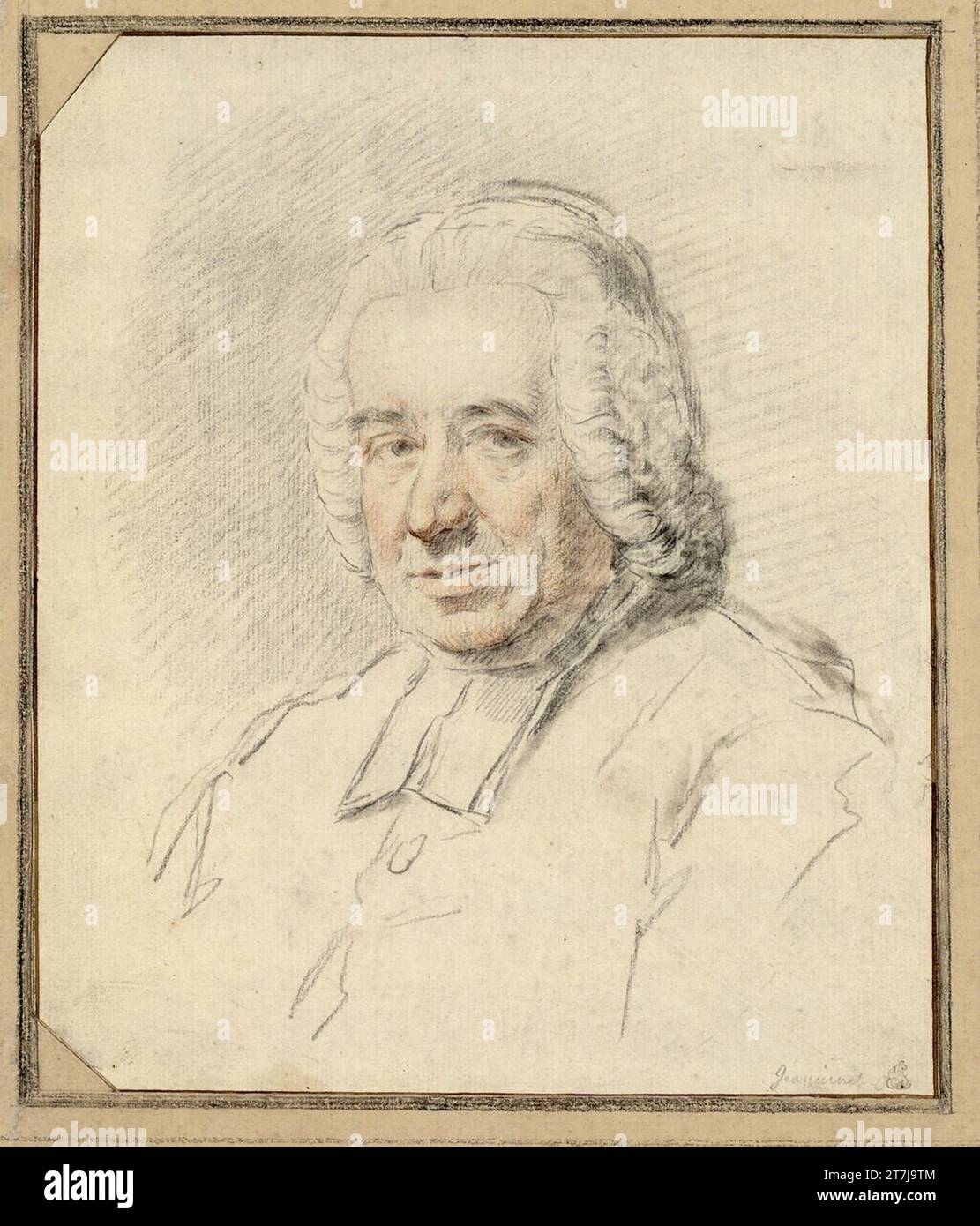 Jean François Janinet Portrait of a priest. Lead handle, reddish, coal ...