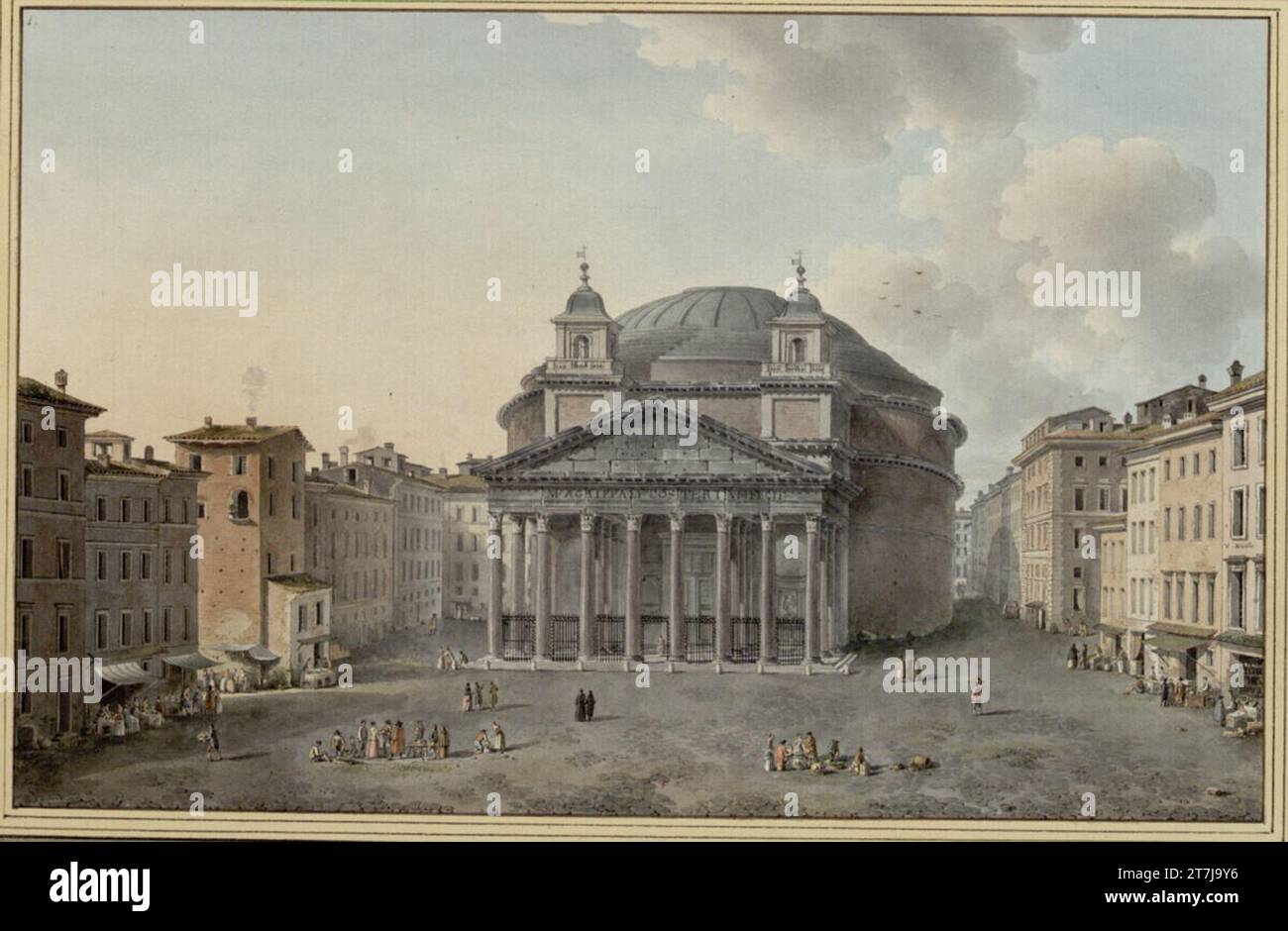 Victor Jean Nicolle Santa Maria della Rotonda (Pantheon) in Roma. Feder ...