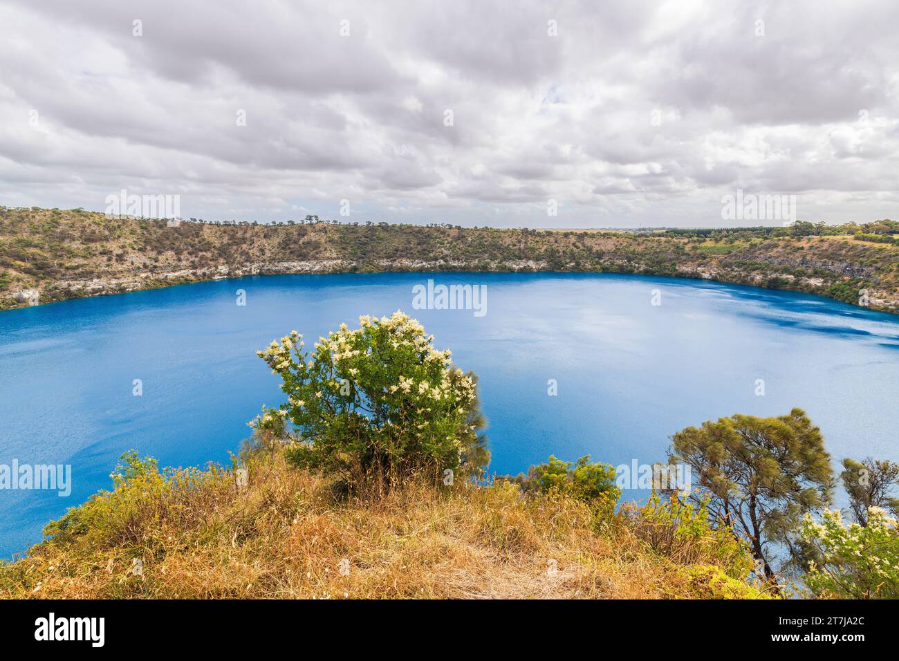 the Blue Lake in Mount Gambier viewed from the Blue Lake Lookout on a ...