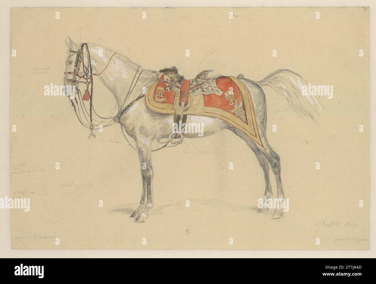 Auguste Raffet General Leopold Graf Kolowrat-Krakowsky's mold. Pencil ...