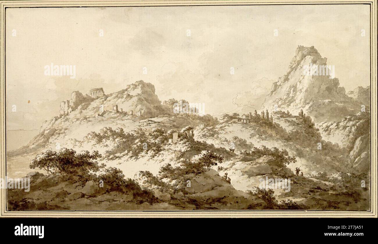 Nicolas Pérignon Rocked landscape with ruins in the vicinity of ...