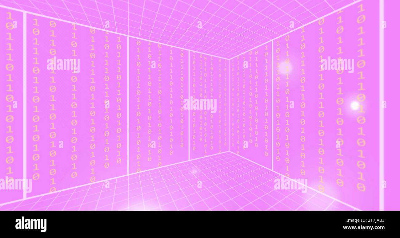 Image of rotating 3d model of room on pink background. Digitally ...