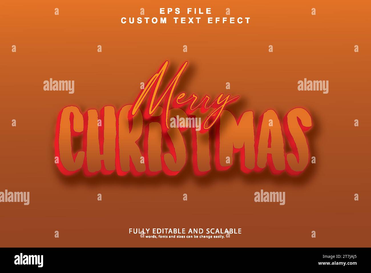 Christmas 3d editable premium text effect Stock Vector Image & Art - Alamy