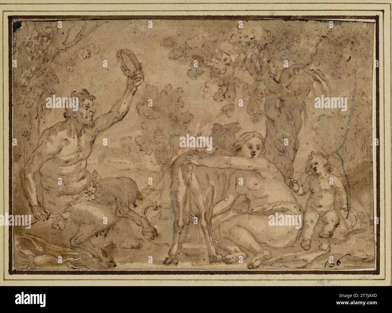 Jacob Jordaens The child Jupiter is fed by the goat amalhea. Feder in ...