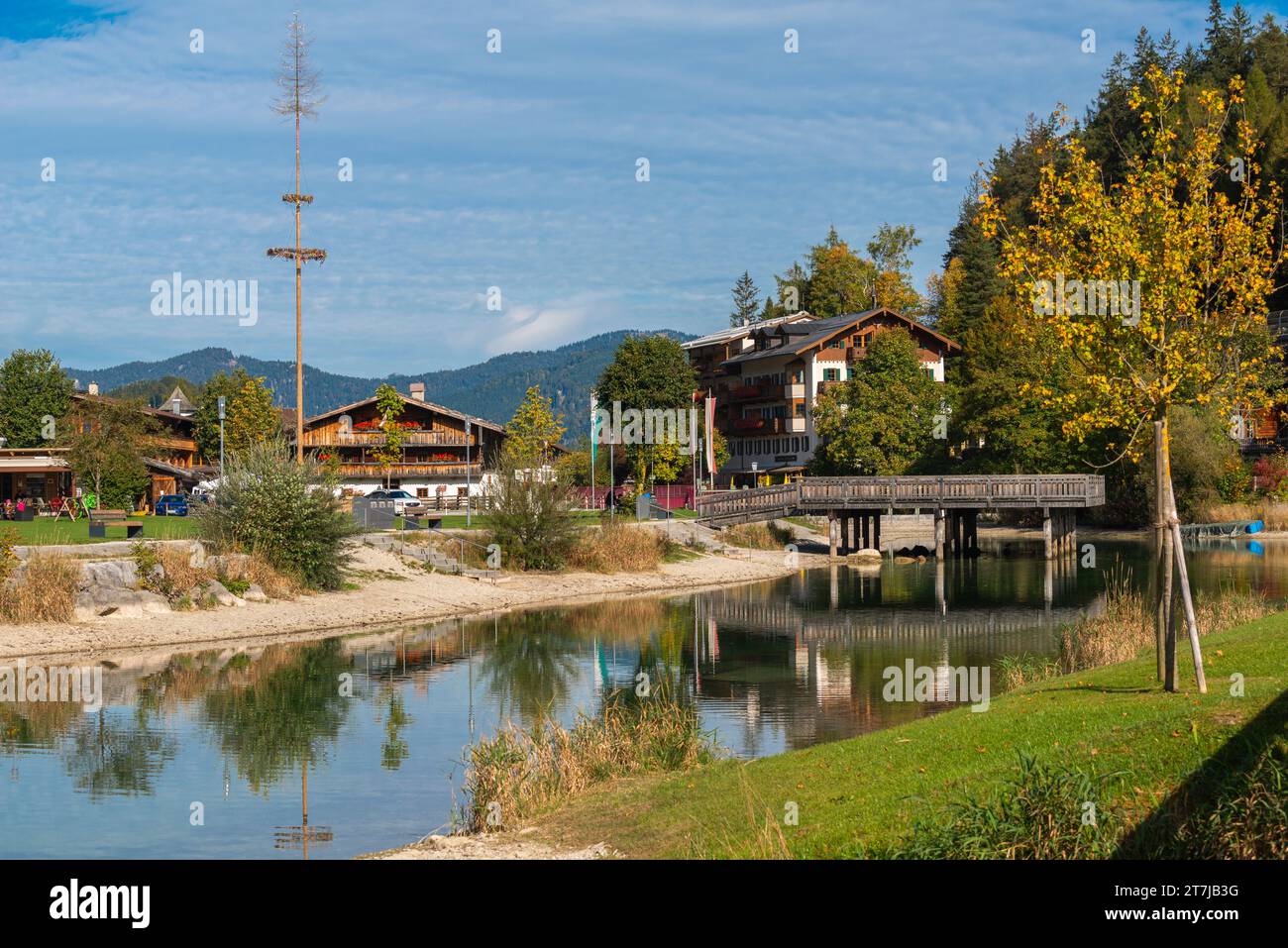 Small town and popular holiday resort Achenkirch on Lake Achensee Tyrol ...
