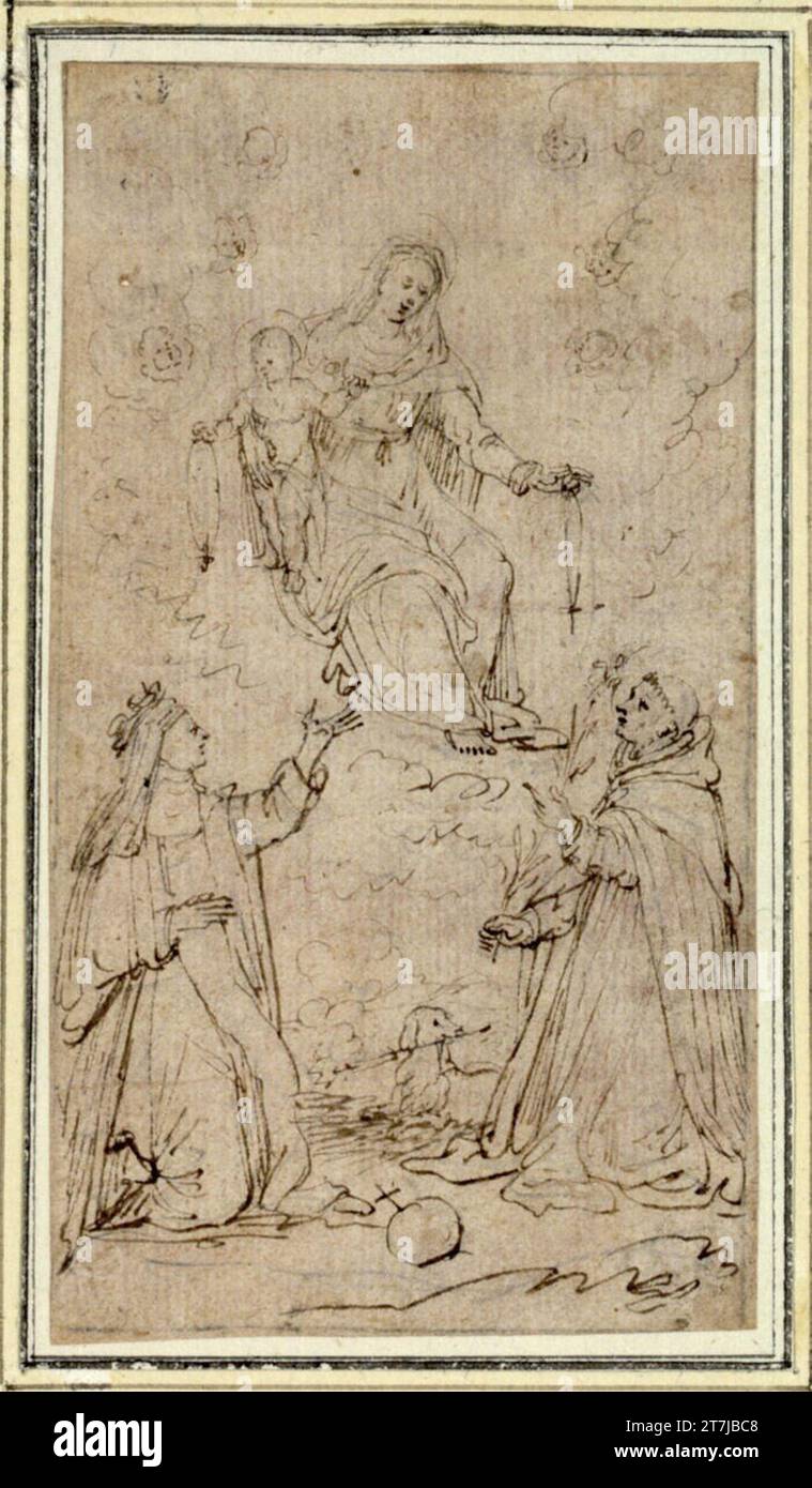 Noël Cochin d.J. Maria presents the rosary to Katharina and Domenikus ...