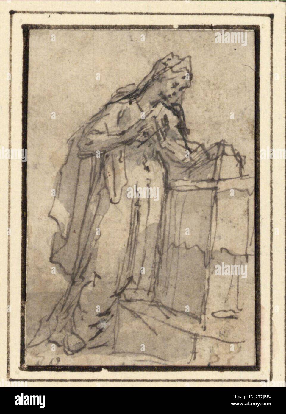 Peter Candid gen. Peter de Witte Maria I have lesepult . Feder in gray ...