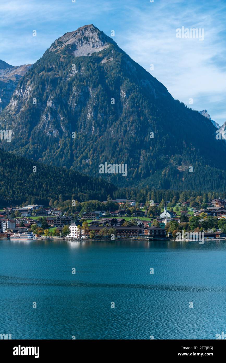 Alpine village Pertisau on Lake Achensee, Tyrol, Austria Stock Photo ...