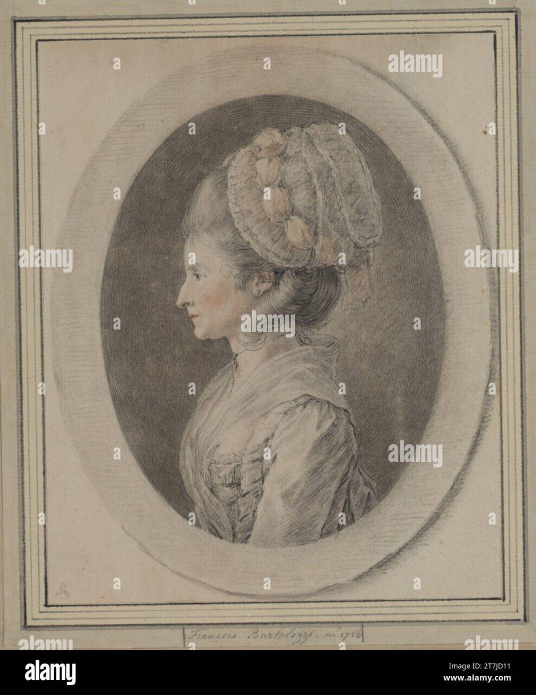 Francesco Bartolozzi Portrait of Mrs. Angiolini in profile to the left ...