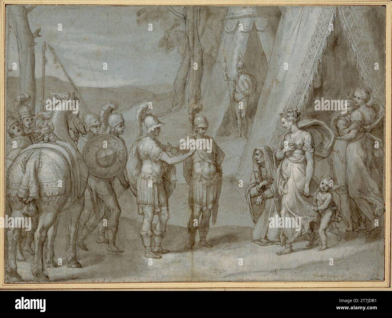Taddeo Zuccaro The women of Darius before Alexander. Chalk; Feather ...