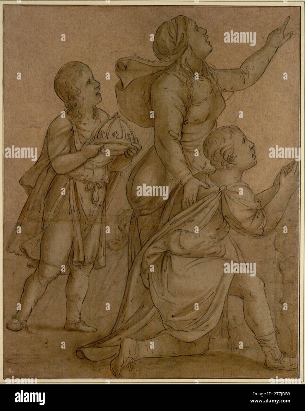 Anonym Augustus and the Tiburtine Sibylle; On the left, the boy carries ...