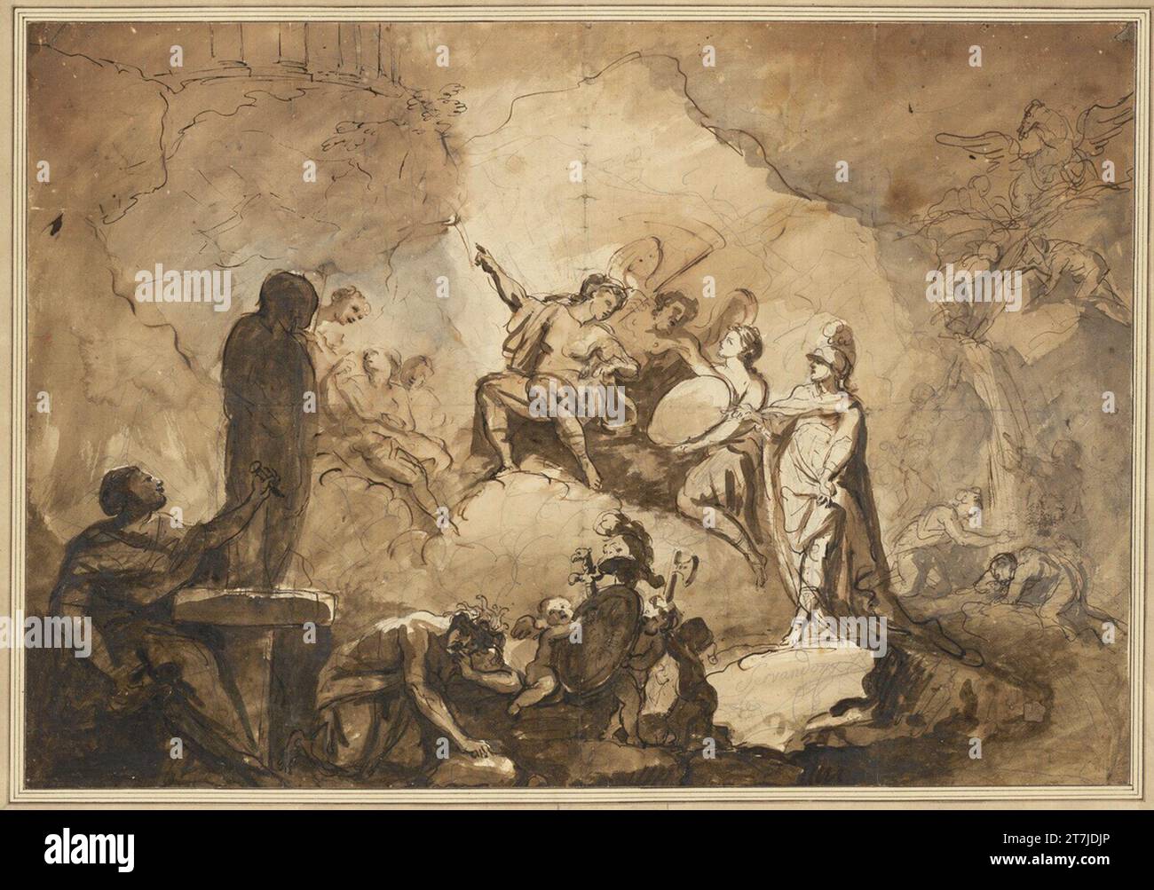 Giovanni Niccolò Servandoni Apotheosis of virtue and art. (On the left ...