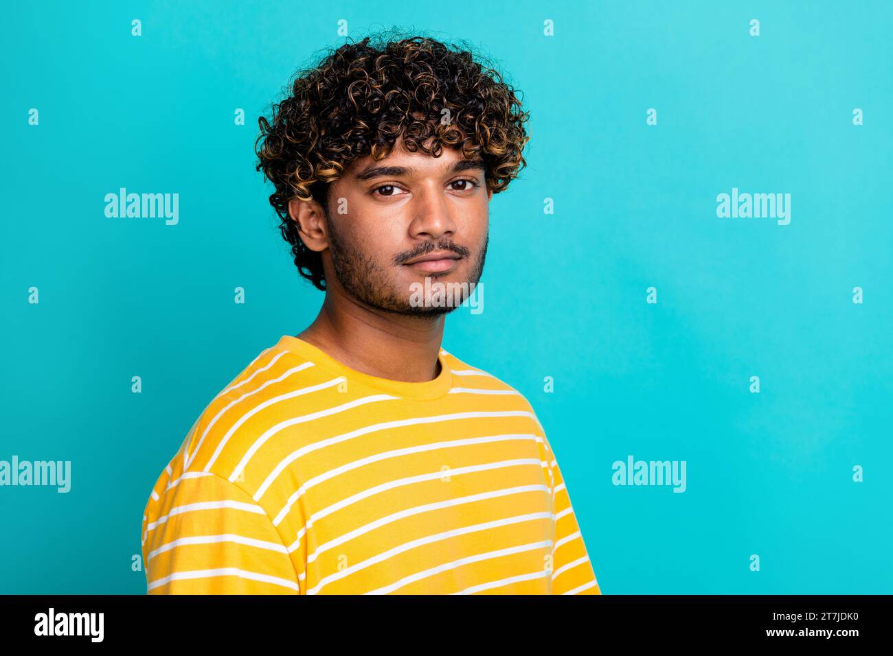 Photo of attractive young man hold look camera handsome model dressed ...