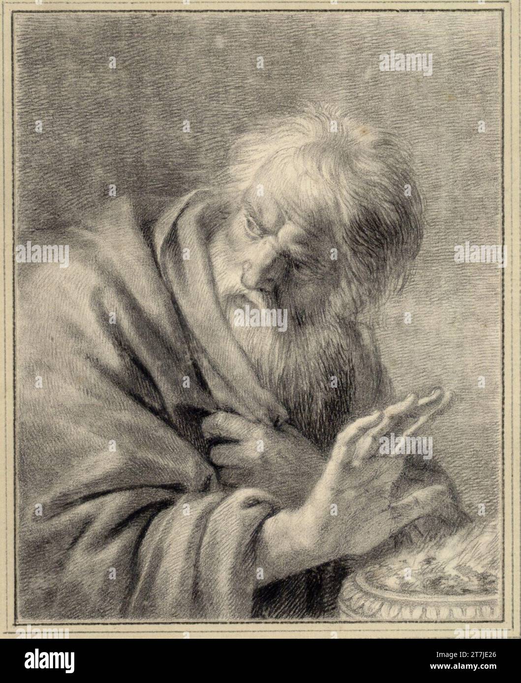 Stefano Tofanelli The winter. (An old man half to the right; he warms ...