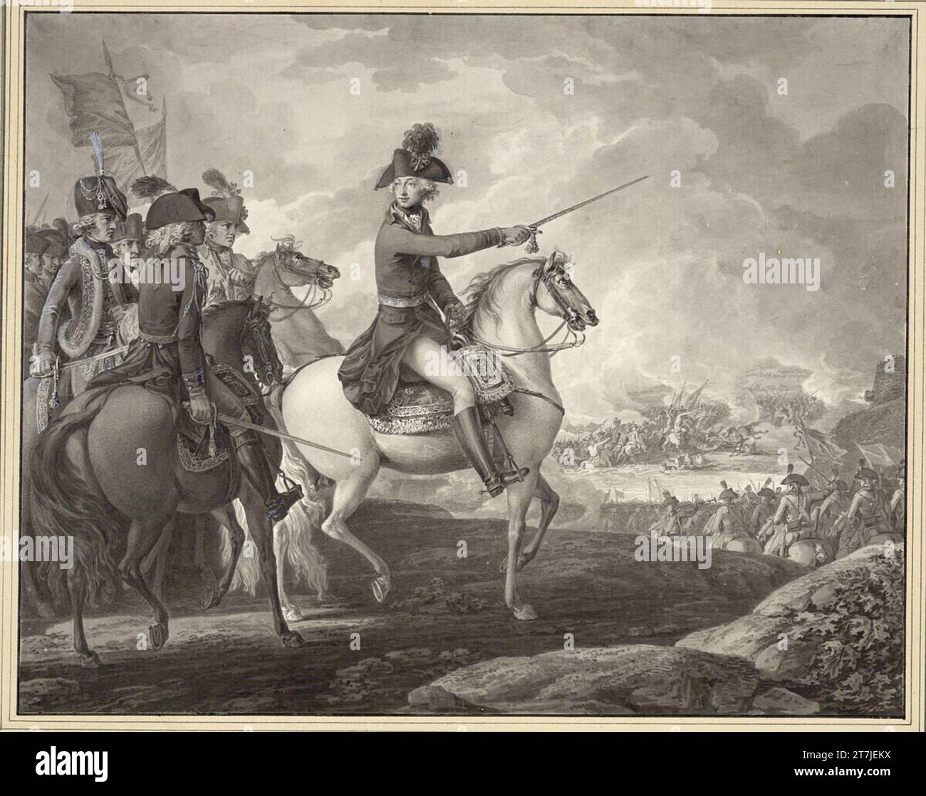 Vincenz Georg Kininger Archduke Karl with his cavalry in the Battle of ...
