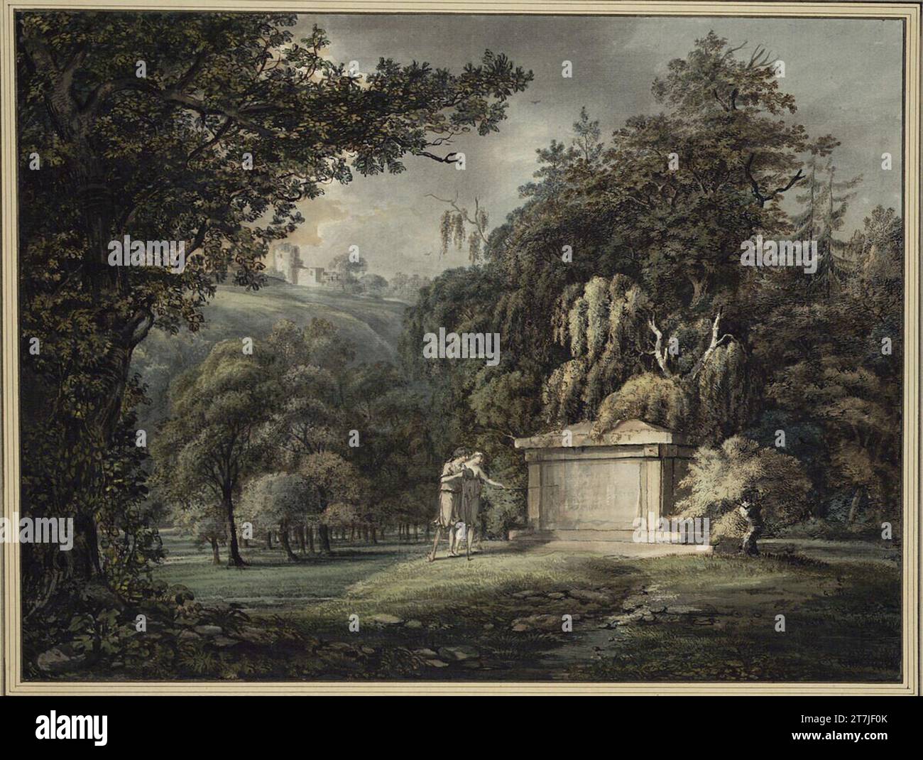 Christoph Nathe Shepherd couple in front of a grave monument in the ...