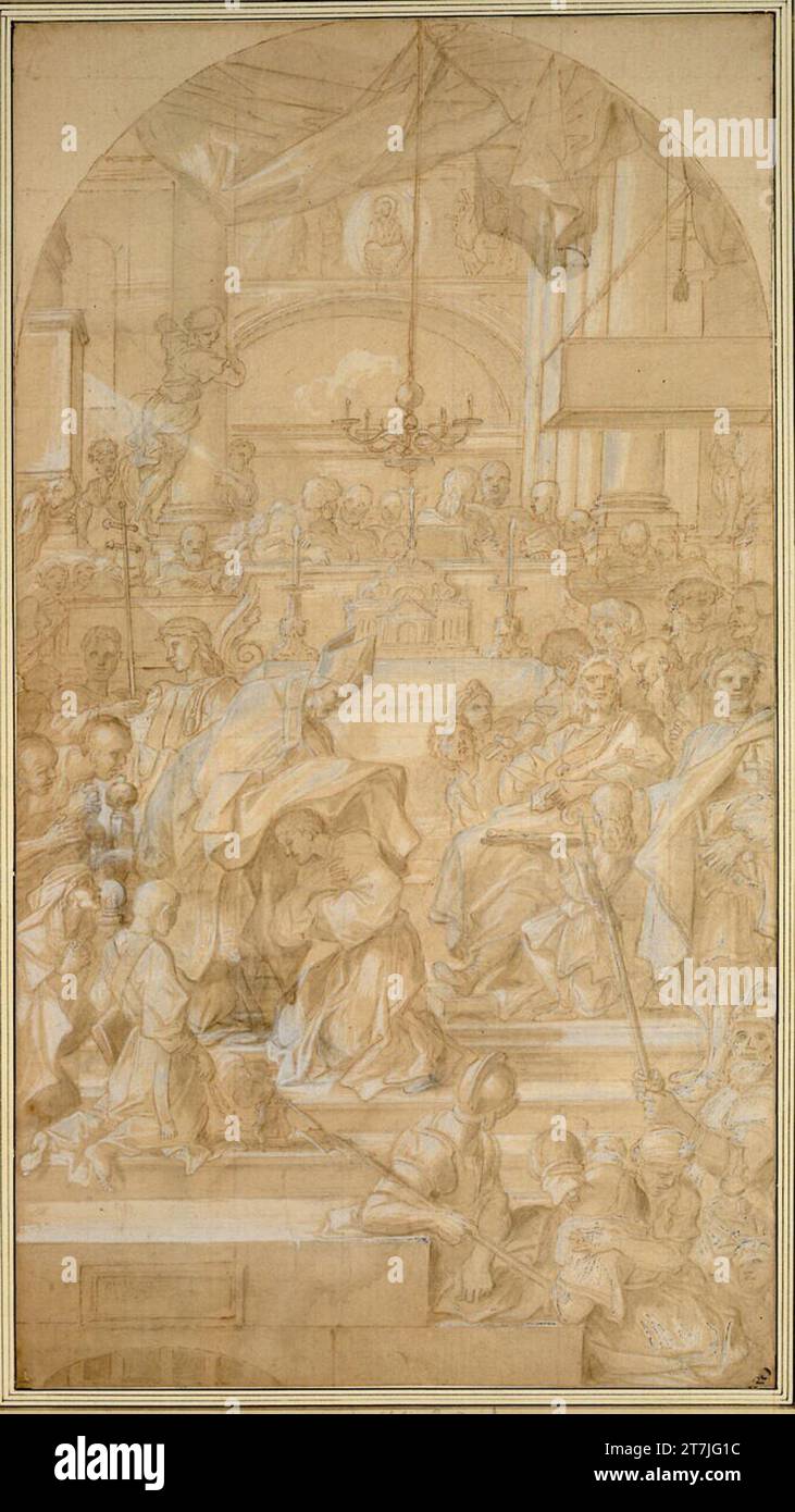 Sébastien Bourdon On investing des Petrus Nolascus. Feder, brush, brown ...