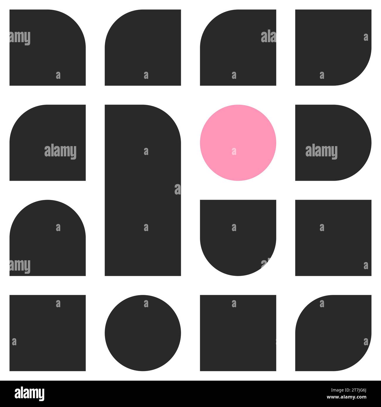 Avant-garde Primitive pattern. Naive abstract shapes in trendy Brutal style. Minimalistic ...