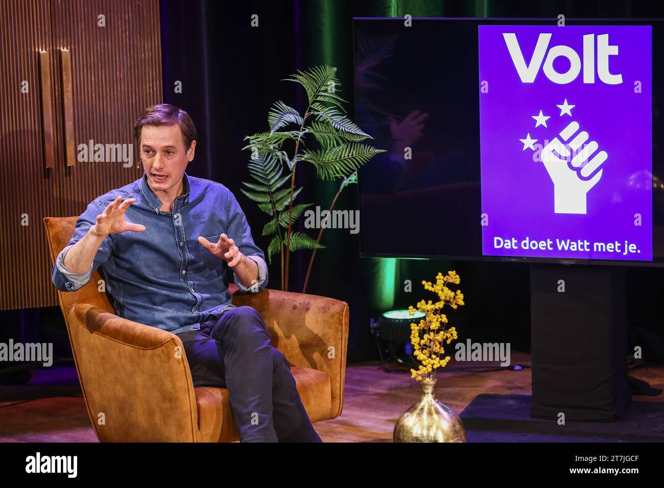 ENSCHEDE - VOLT faction leader Laurens Dassen during the party leader interview of De Twentsche ...